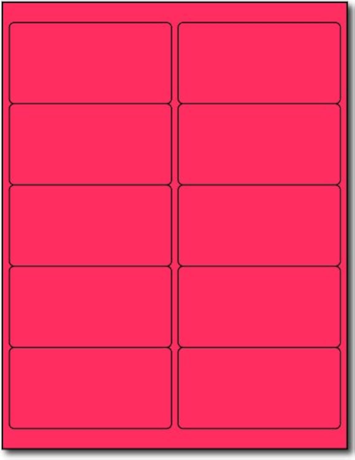 Amazon.com : Fluorescent Mailing Labels - 4" x 2" Pink - 10 Per Sheet ...