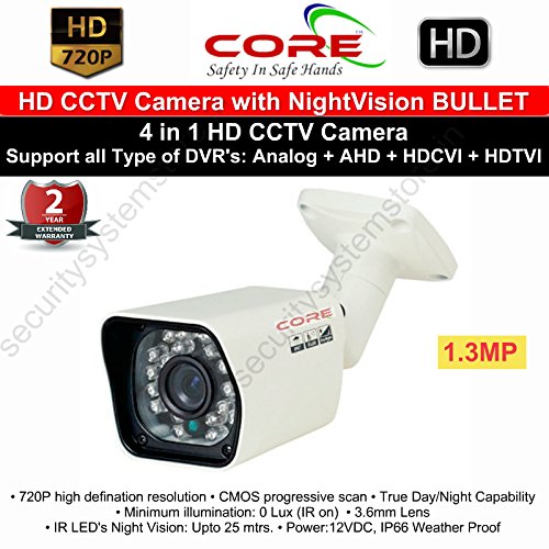 Buy CORE HD CCTV Camera with Night Vision 1.3MP Bullet 4in1 Support All ...