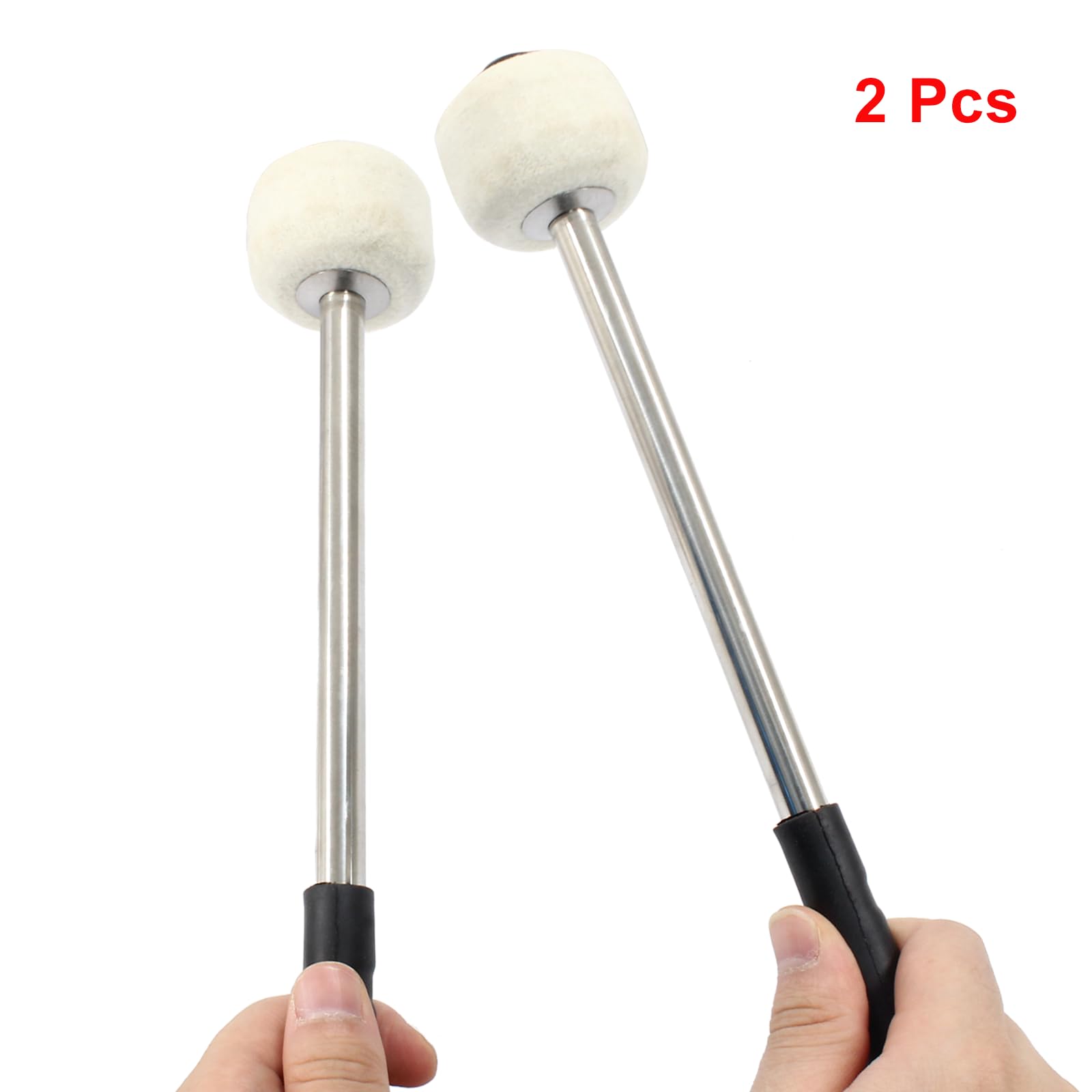 Snapklik.com : Zorveiio 2 Pcs Bass Drum Mallets 12.6" Length Wool Felt ...