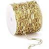 Amazon.com: [33 FT] Gold Paperclip Chains Roll, 3.8mm Wide 14K Gold ...