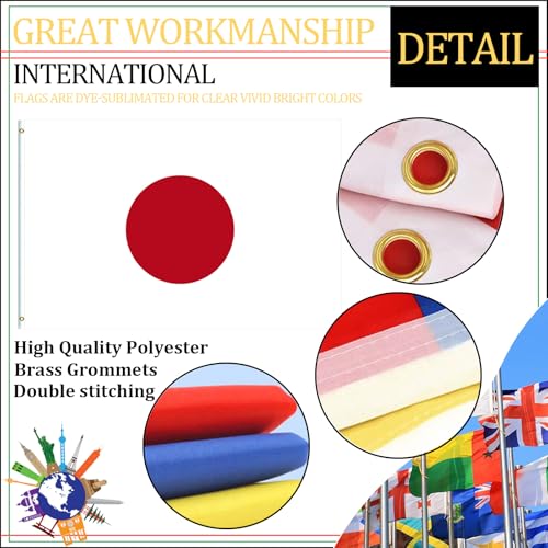 Large Japan Flag 5ftx3ft,Japanese Decorations Flag Big Japan Flag ...