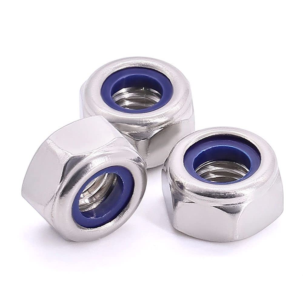 M6-0.75mm (50 pcs) Hex LockNuts, 304 (18-8) Stainless Steel, Hexagon ...