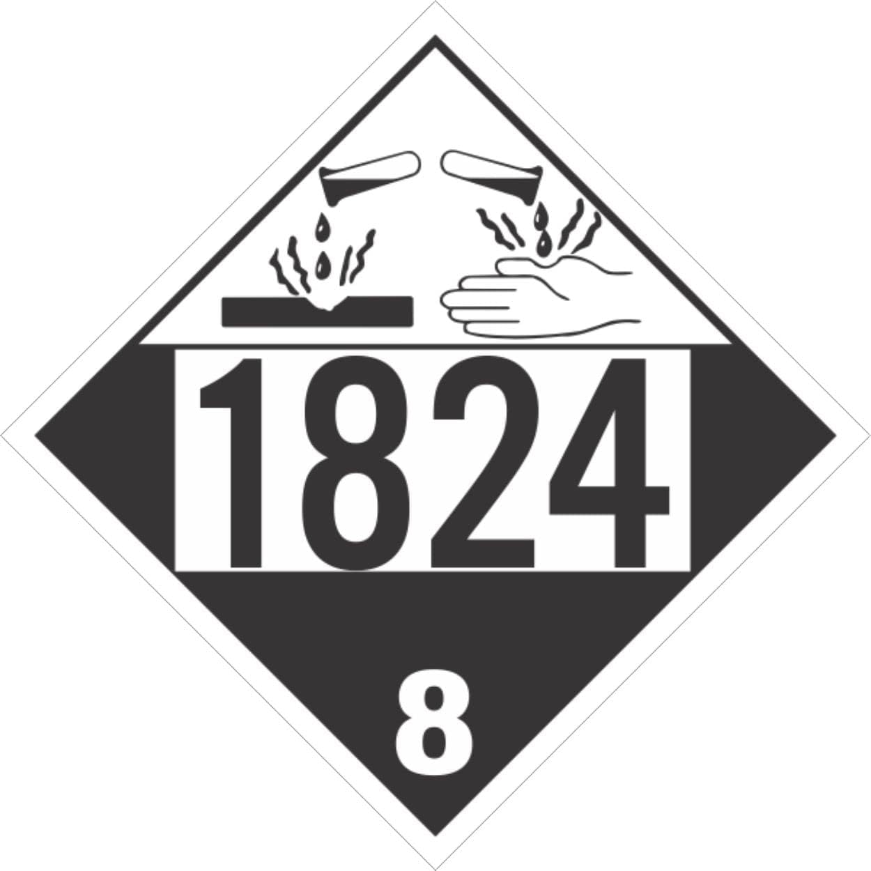 Amazon.com: GC Labels-P303c1824, Corrosive Class 8 UN1824 Removable ...