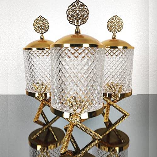 Amazon.com: Big Size Gold Crystal Canister Set, Canister For Kitchen ...