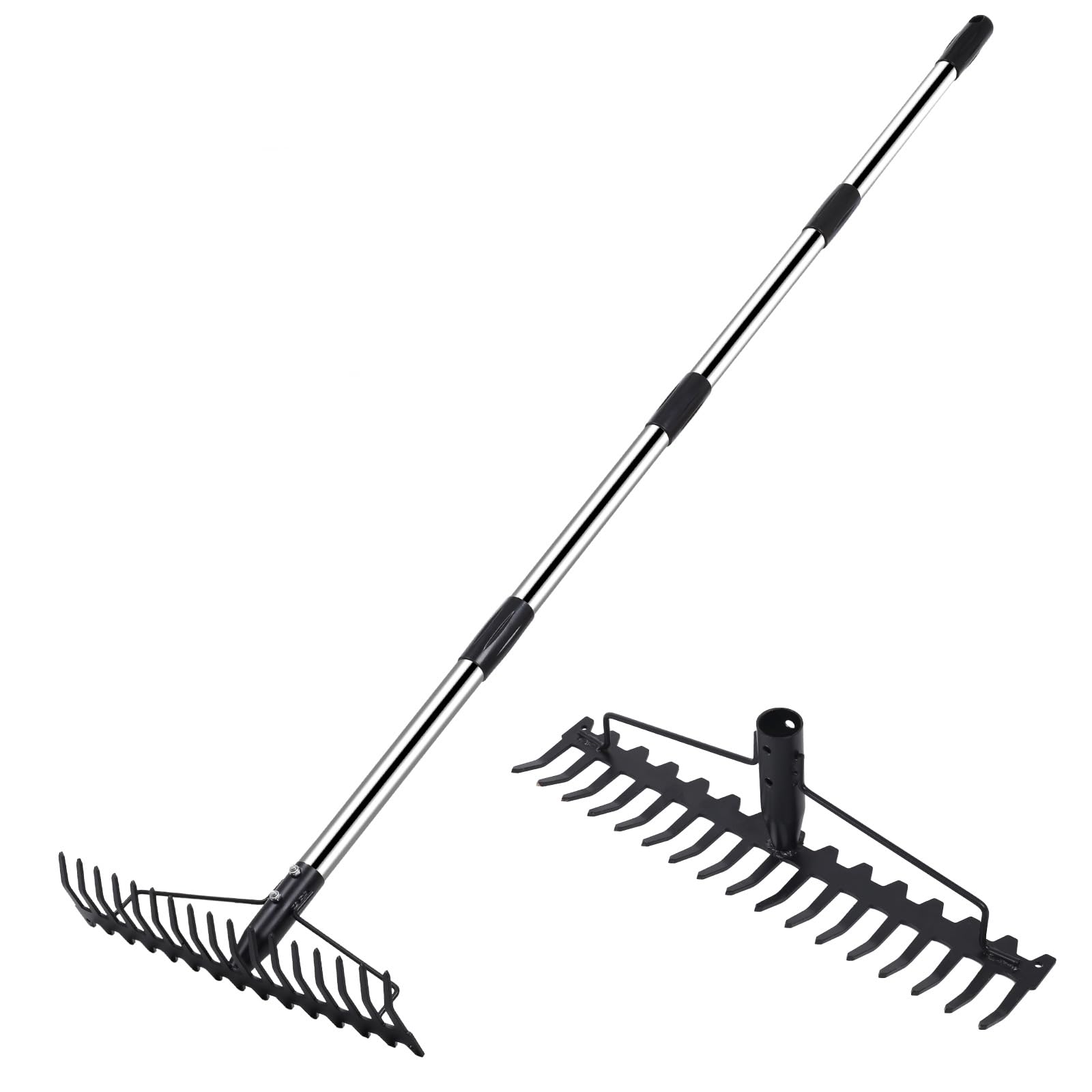 Garden Rake 62 Inch Metal Bow Rakes For Leaves Lawns | Desertcart INDIA