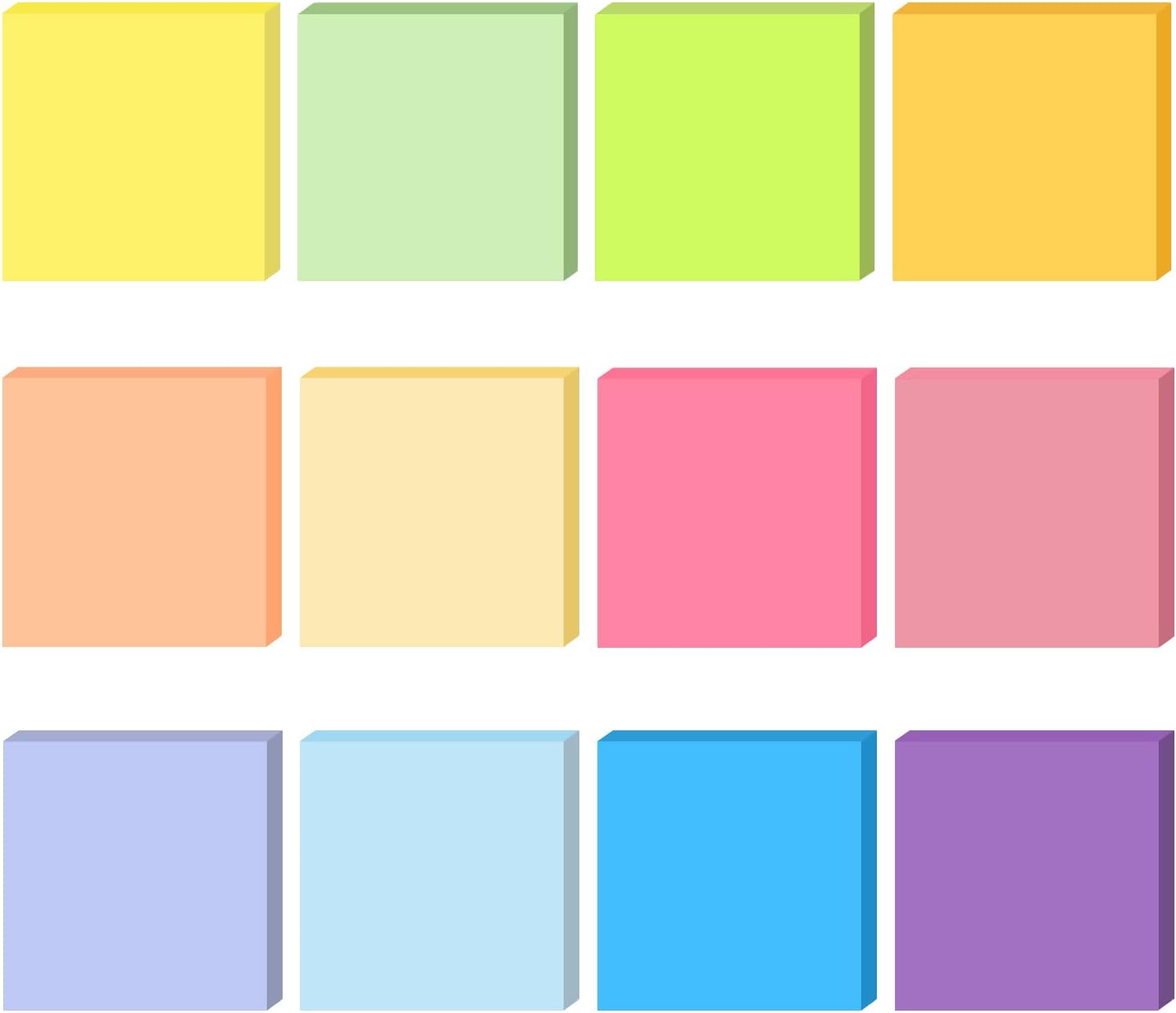 Amazon.com : Kraft Sticky Notepads 3 x 3 in Adhesive Self Stick Notes ...