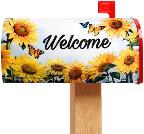 Amazon.com: MOUNTCLIM Hello Summer Sunflowers Mailbox Cover Magnetic ...