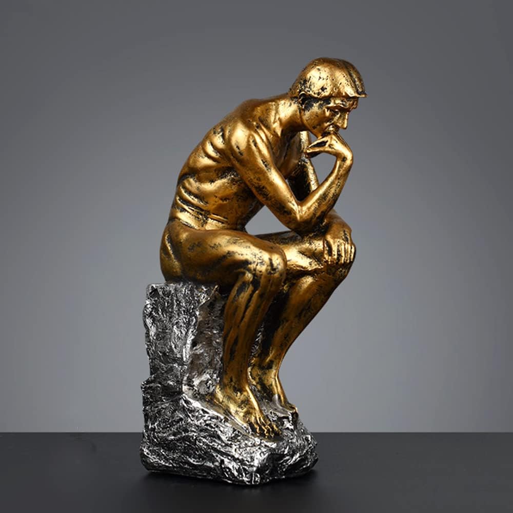 Amazon.com: Joylern Resin Thinker Statue Thinker Figurine Thinking Man ...