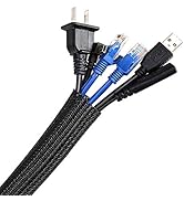 Amazon.com: White Cable Sleeve Cover, 2 Pack 5ft - 1.2inch, AGPTEK Cord ...