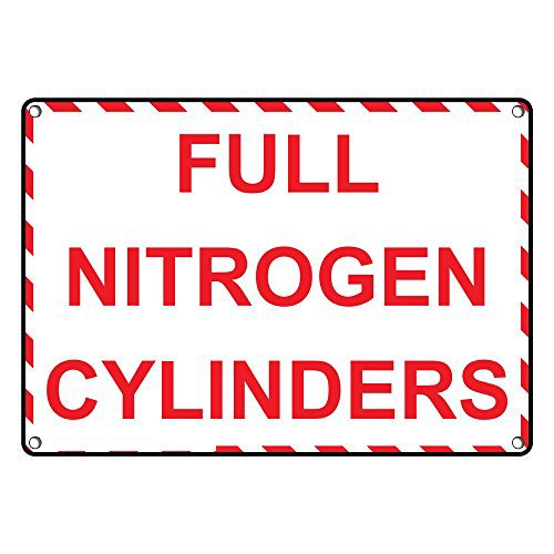 Weatherproof Plastic Full Nitrogen Cylinders Sign with English Text ...