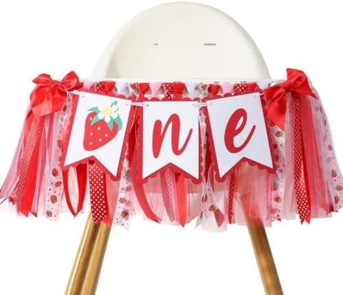 Amazon.com: Strawberry High Chair Banner for 1st Birthday - Strawberry ...