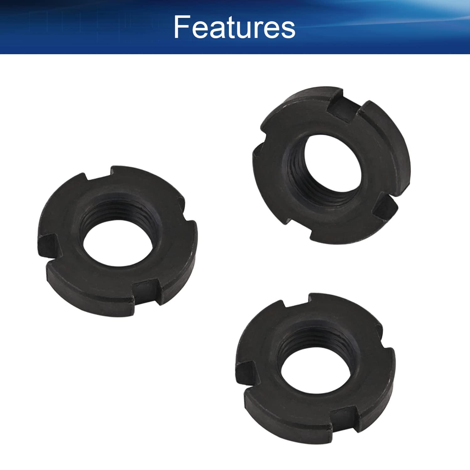Snapklik.com : M12 X 1.25mm Retaining Four-Slot Slotted Round Nuts For ...