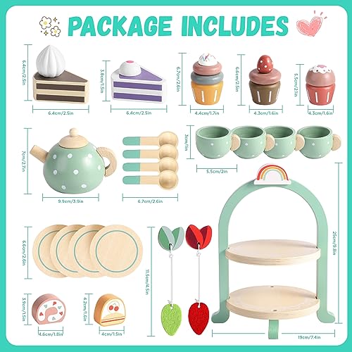 Snapklik.com : Wooden Tea Set For Little Girls Tea Set For Toddler Food ...