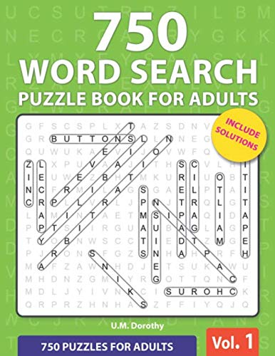 Amazon.com: 750 Word Search Puzzle Book For Adults: Big Book Of Word ...