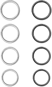 8 Pièces Anneaux de Nez Boucles D'oreilles,Piercing Nez Hypoallergénique Anneaux Nez en Titane ...