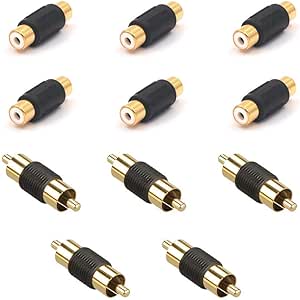 Amazon.com: VCE 6-Pack Gold Plated RCA Female to RCA Female Coupler Bundle with 5-Pack RCA Male ...