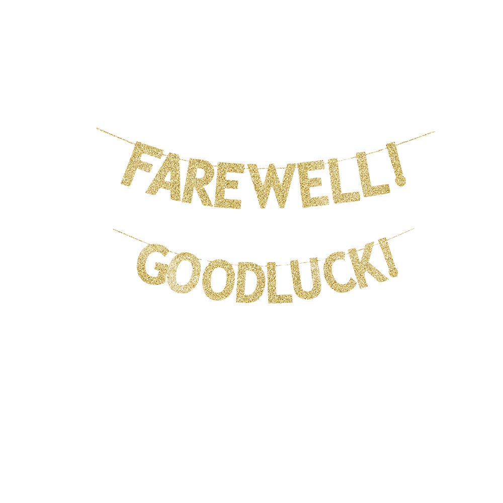 Farewell Goodluck Banner Farewell Leaving Graduation Party Gold Gliter ...