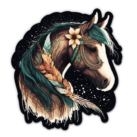 Amazon.com - Horse Boho Style Sticker - 5" Laptop Sticker - Waterproof ...