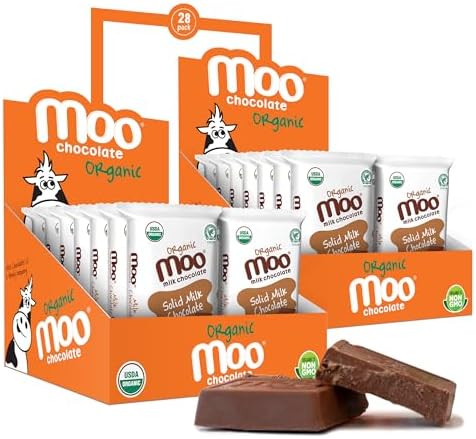 Amazon.com: Moo Chocolates Mini barras de chocolate con leche sólido ...
