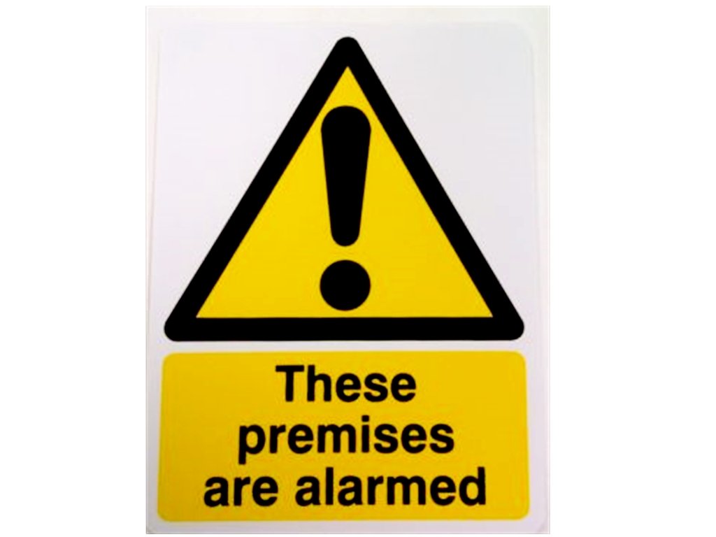 Alarm warning sign - 150 x 200 mm (8 x 4 inches) Burglar alarm sign ...