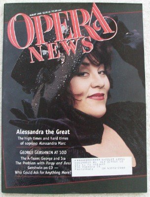 Opera News Magazine. August 1998. Single Issue Magazine. Volume 63, No ...