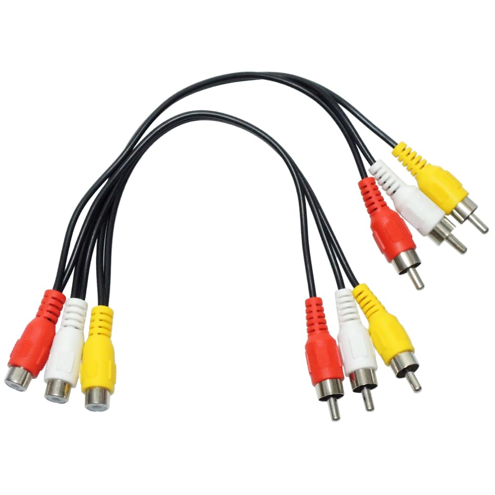 Amazon | KAUMO 2分岐AVケーブル メス(RCA赤白黄3ピン) ー オス×2(RCA赤白黄6ピン) | KAUMO | RCAケーブル