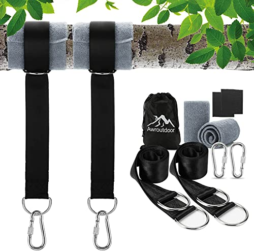 Awroutdoor Hammock Straps, Tree Swing Straps Hanging Kit – Ultra Strong ...