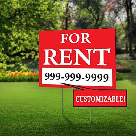Amazon.com : SignPro for Rent Yard Sign | for Rent Customizable Yard ...
