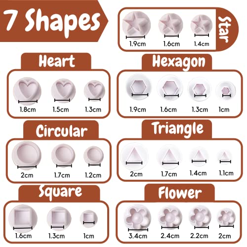 Fondant Plunger Cutters Set- 24pcs Fondant Cutters Cake Cutters for ...