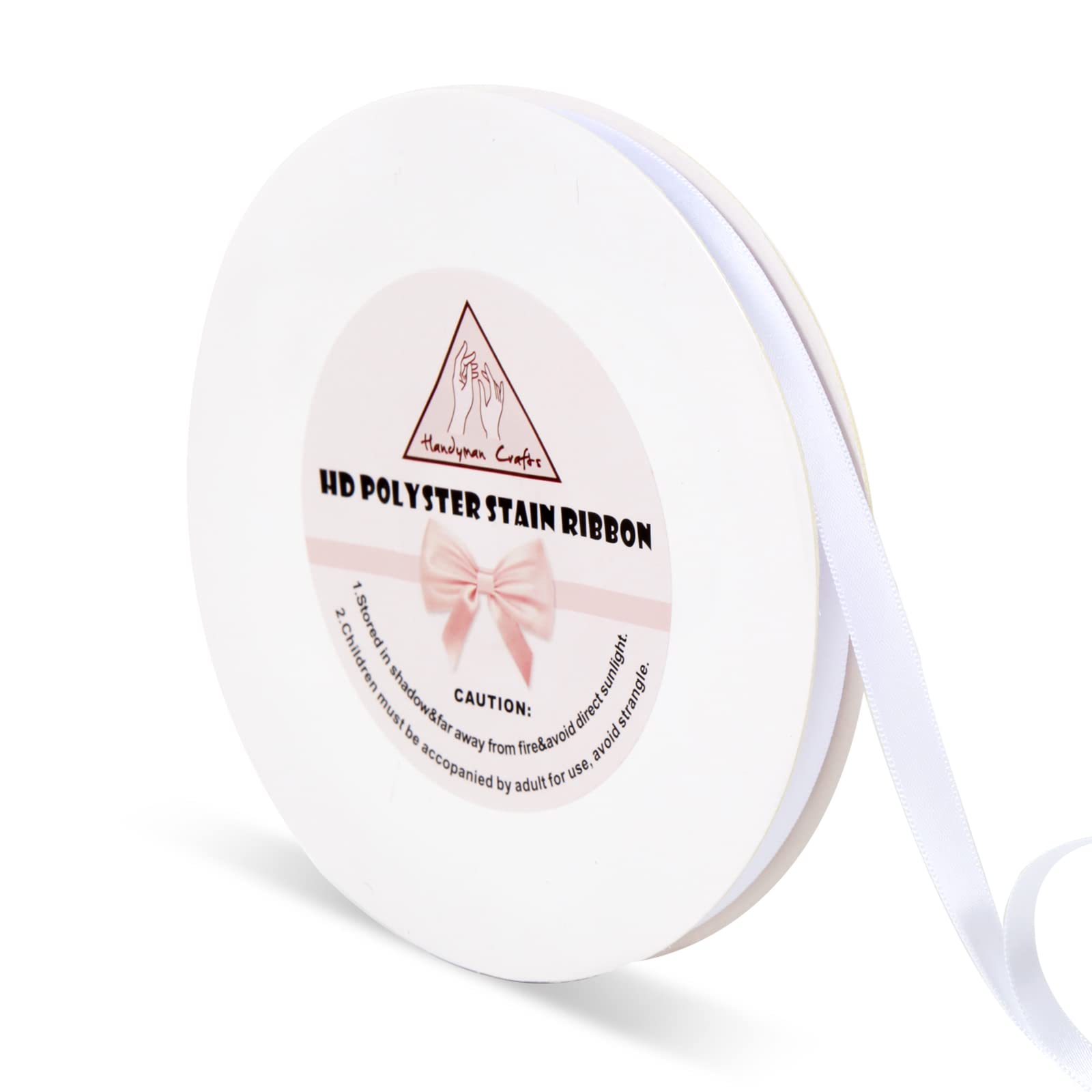 Amazon.com: Handyman Crafts 3/8" White Double Faced Satin Ribbons 50 ...