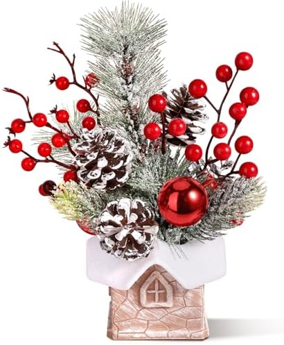 Amazon.com: Omldggr 8 Styles of Small Artificial Christmas Tree ...