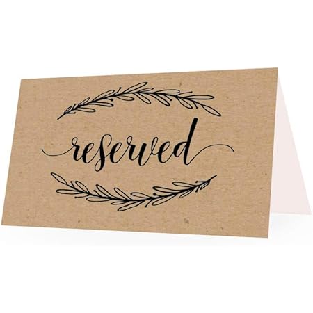 Amazon.com: 25 Rustic Floral VIP Reserved Sign Tent Place Cards for ...