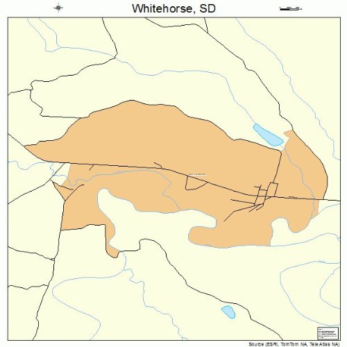 Amazon.com: Large Street & Road Map of Whitehorse, South Dakota SD ...