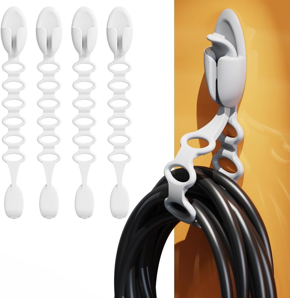Amazon.com: Self Adhesive Spring Silicone Extension Cord Holders, Cord ...