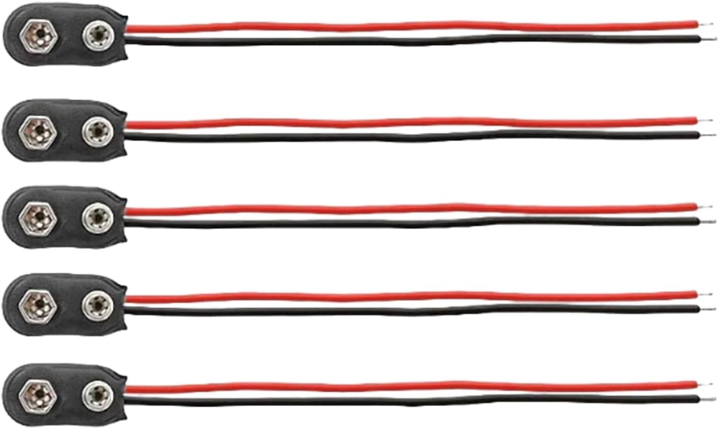5pcs 9V Battery Snap Connector,9V Battery Clip Connector PP3 Battery ...