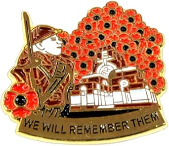 We Will Remember Them Poppy Pin Badge Remembrance Poppy Field Soldier ...