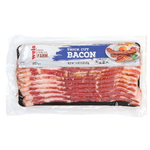 Amazon.com: Weis Quality, Bacon Thick Sliced, 16 Ounce : Grocery ...