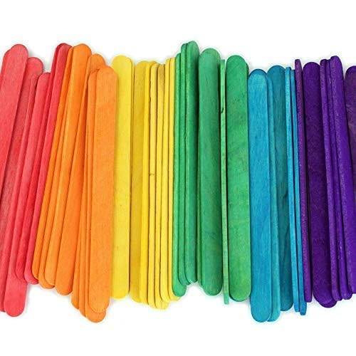 Colourful/Multicolour Ice-Cream Sticks for Art/Craft/DIY Activities 200 ...