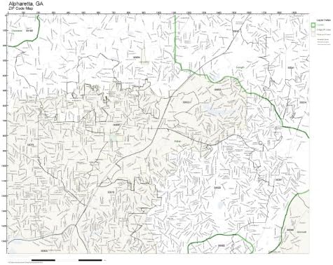 Amazon.com: ZIP Code Wall Map of Alpharetta, GA ZIP Code Map Not ...