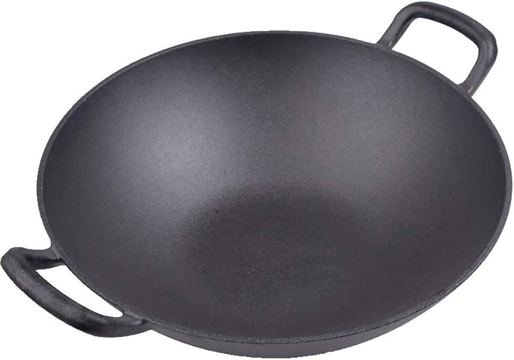 Amazon.com: 32CM black wok non-stick thick double ears stir-fry, soup ...
