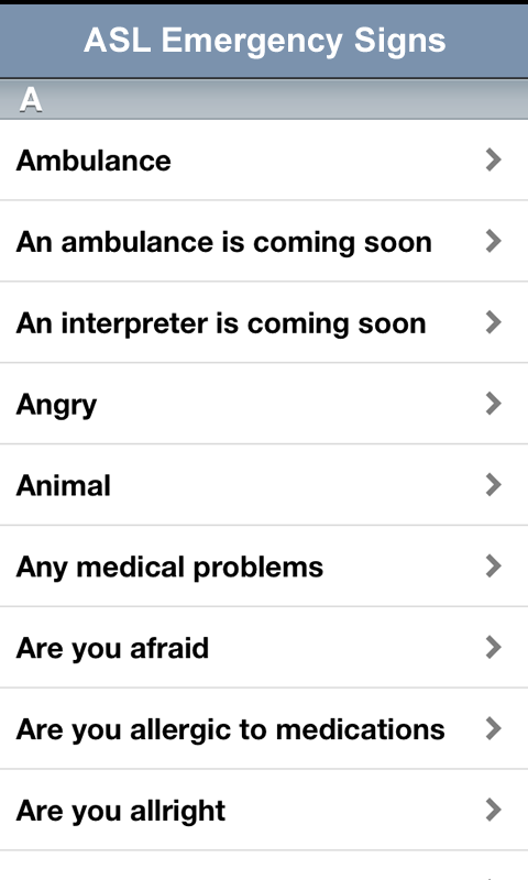 ASL Emergency Signs - App on Amazon Appstore