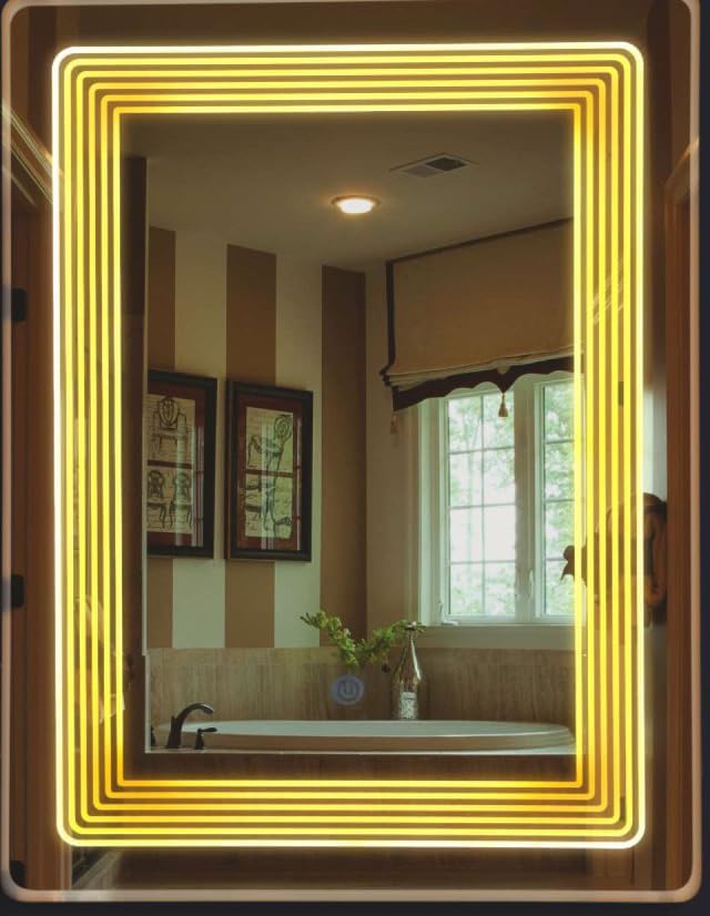KK IMPEX Rectangular LED Glass Mirror for Washbasin and Bathroom ...