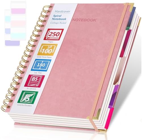 Amazon.com : Huhuhero 5 Subject Notebook, Spiral Notebook Journal ...