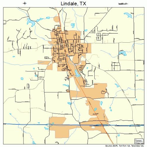 Large Street & Road Map of Lindale, Texas TX - Printed poster size wall ...