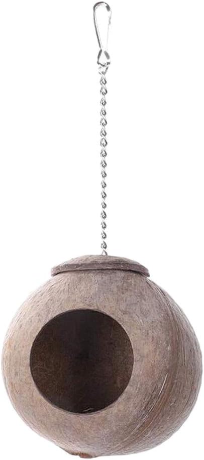 Natural Coconut Shell Bird Nest House Bed for Pet Parrot Budgie ...