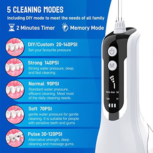 Water Flosser For Teeth Cordless DIY Mode, 330 ML & 7 Jet Tips ...