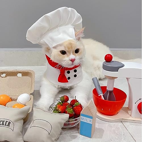 Pet Chef Hat Costume Set Pet Cooking Chef Cap Chef Dog Bandana ...