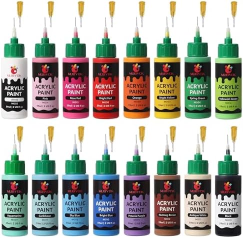 Amazon.com: MUBYOK 1oz Matte Acrylic Paint Set with Precision ...