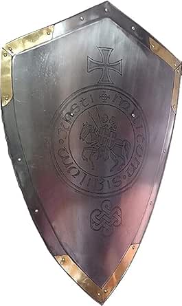 Amazon.com: Handcrafted Medieval Knight Armor Templar Heater Shield ...