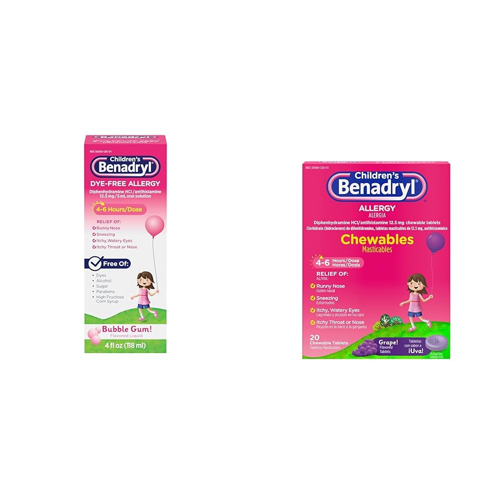 Amazon.com: Benadryl Children's Dye-Free Allergy Liquid Medication with ...